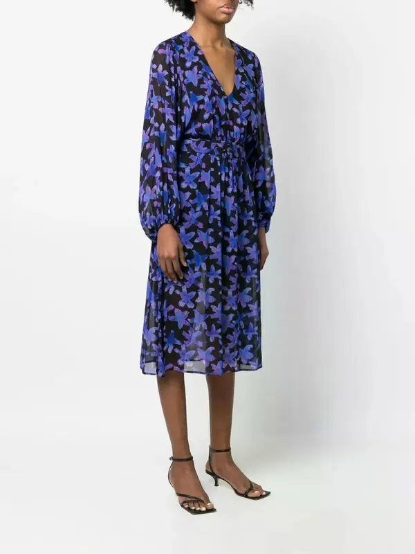 Patrizia Pepe Starfish-print Belted Dress