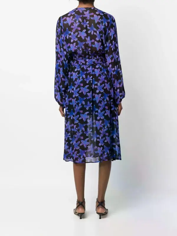 Patrizia Pepe Starfish-print Belted Dress