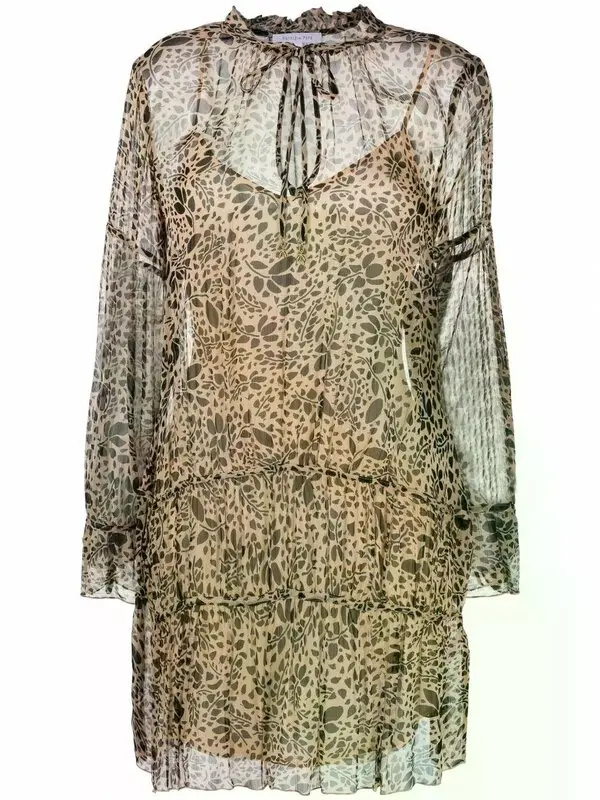 Patrizia Pepe Graphic-print Long-sleeve Dress