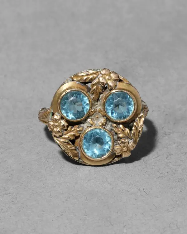 Alexis Bittar Antique 1920s Ornate Ring - Gold