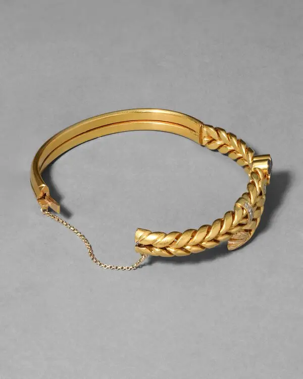 Alexis Bittar Antique 1870s Sapphire & Rose Cut Diamond Bracelet
