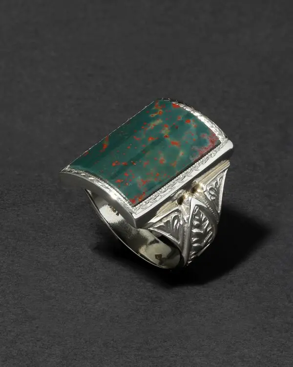 Alexis Bittar Vintage 1930s Bloodstone Ring - Gold