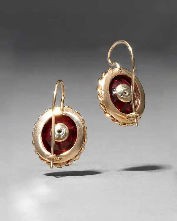 Alexis Bittar Antique 1930s 14k Ruby And Diamond Earrings - Gold