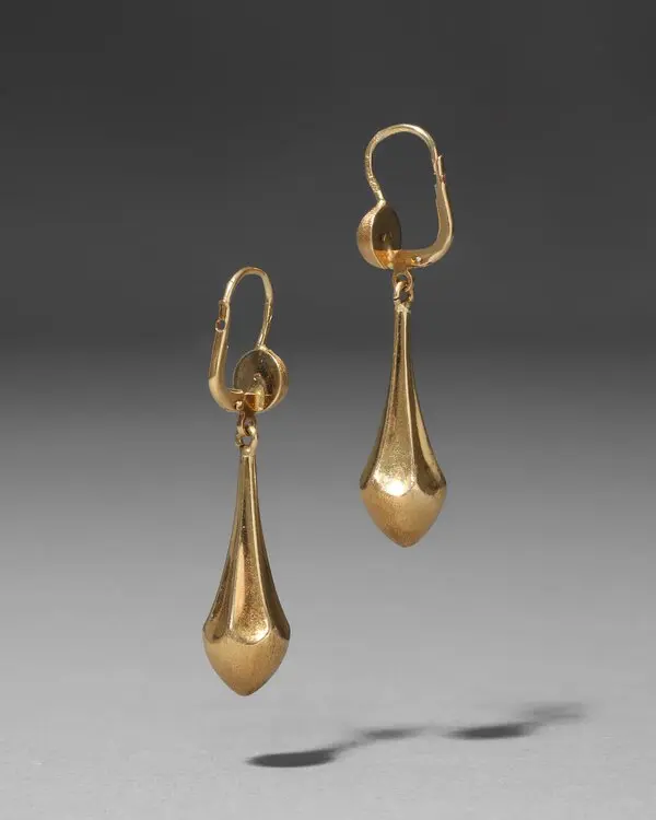 Alexis Bittar Vintage 1950s 18k Spear Leverback Earrings - Gold