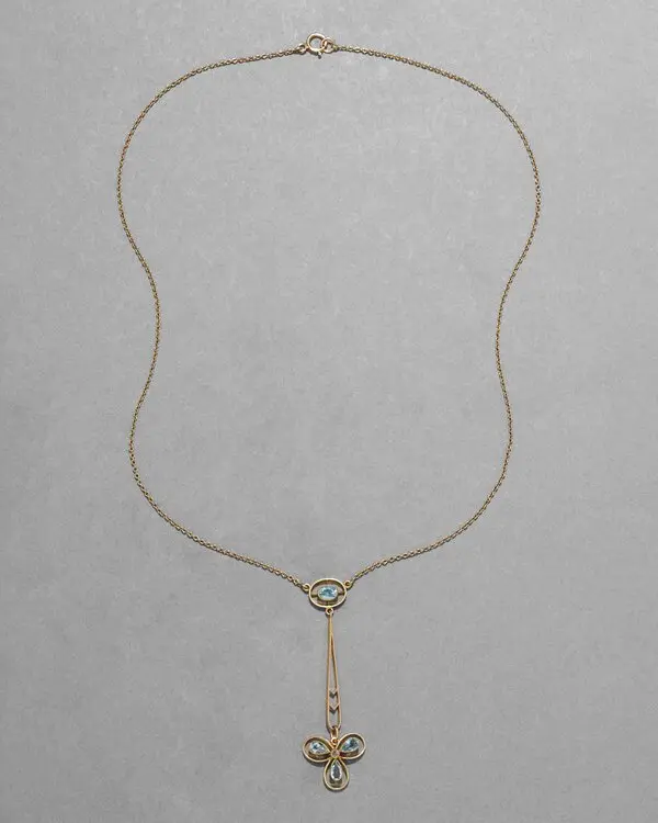 Alexis Bittar Antique Aquamarine Pendant Necklace - Gold
