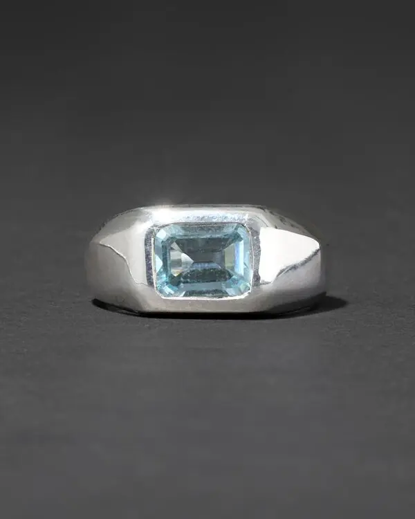 Alexis Bittar Vintage Sterling & Blue Topaz Ring - Silver