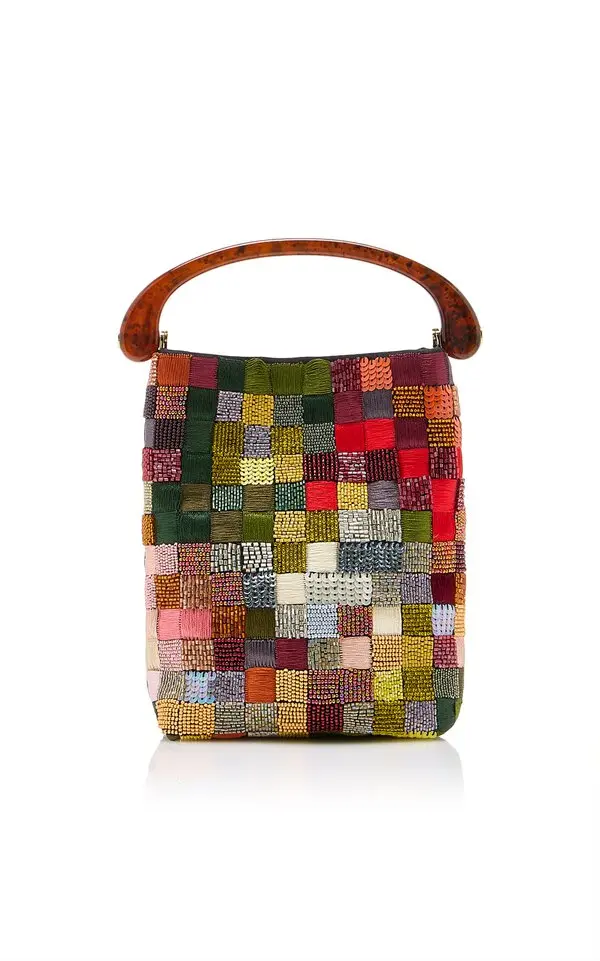 Dries Van Noten Embroidered Top Handle Bag - Multi