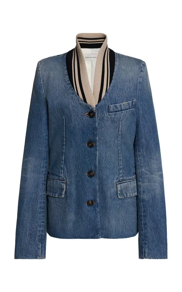 Dries Van Noten Britt Contrast Collar Jacket