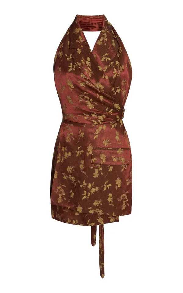 Dries Van Noten Draped Floral Vest - Bronze