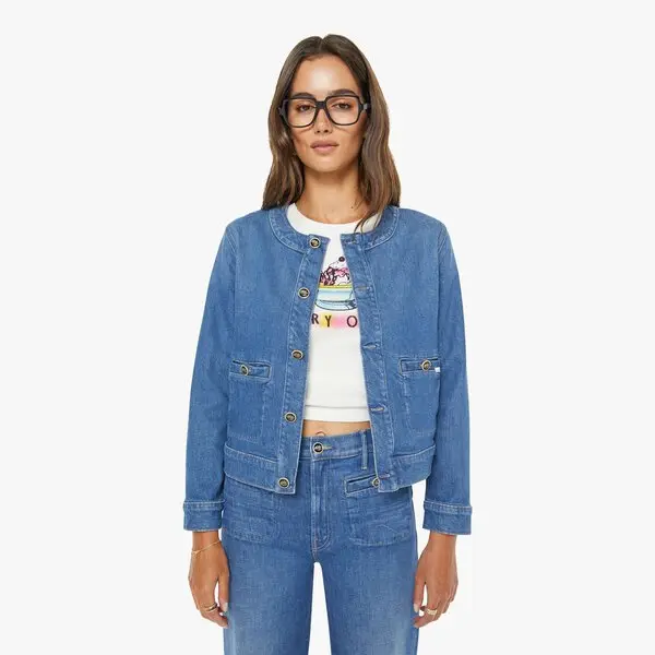 MOTHER The Stashed Picky Denim Jacket - Blue