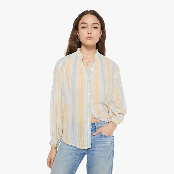 Alix Of Bohemia Poet Sunwash Stripe Shirt - Light Blue