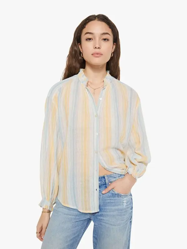Alix Of Bohemia Poet Sunwash Stripe Shirt - Light Blue