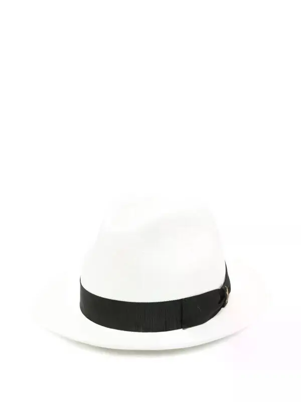 Borsalino Federico Straw Hat With Ribbon Detail - White