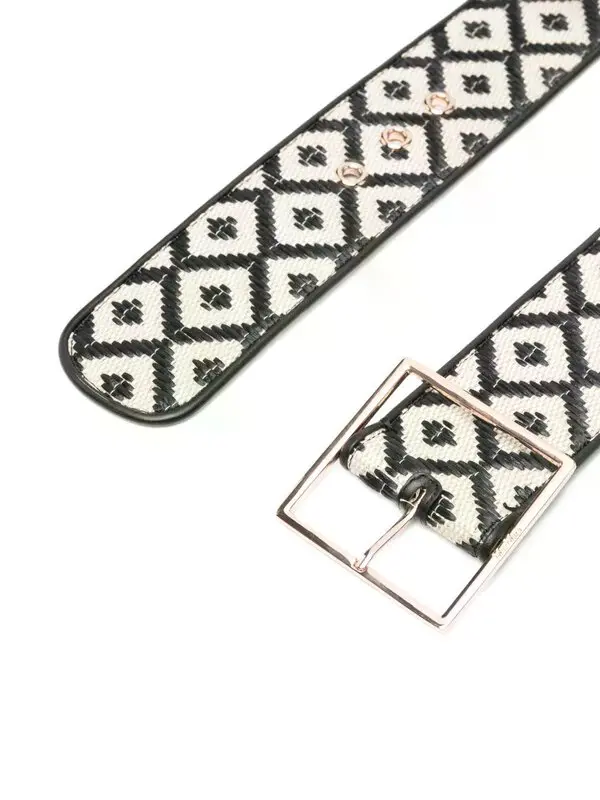 Max Mara Geometric-buckle Belt - Black
