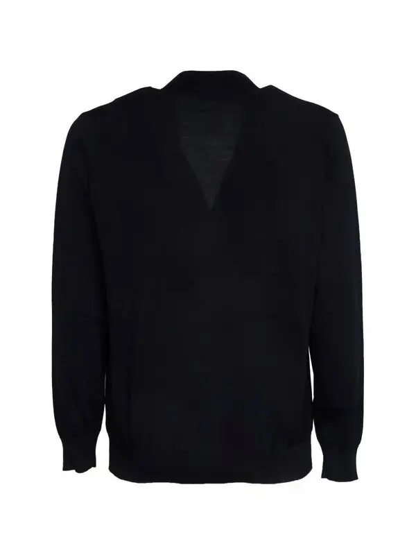 FILIPPO DE LAURENTIIS Ribbed V-neck Cardigan - Blue