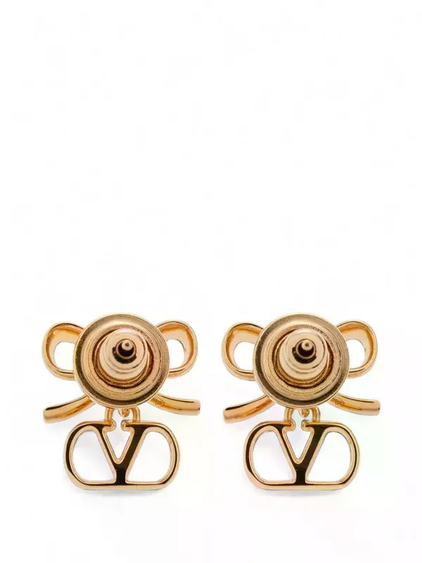 Valentino Garavani Vlogo Signature Bow Detail Earrings - Gold