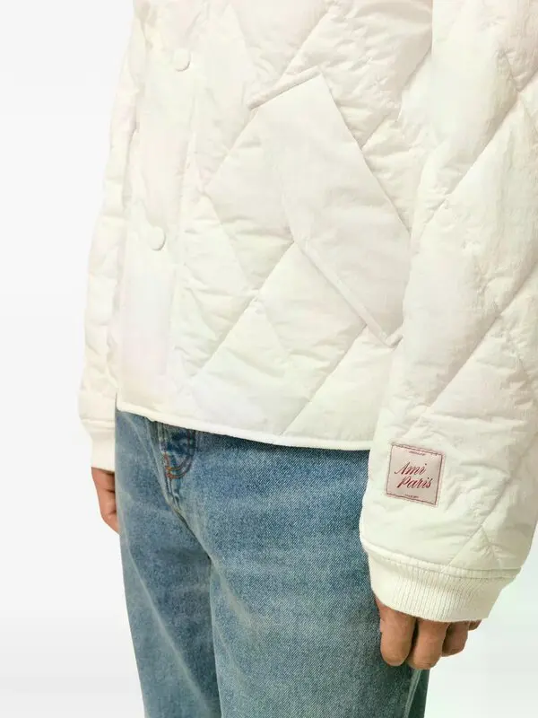 AMI Paris Crinkled Padded Jacket - Neutrals
