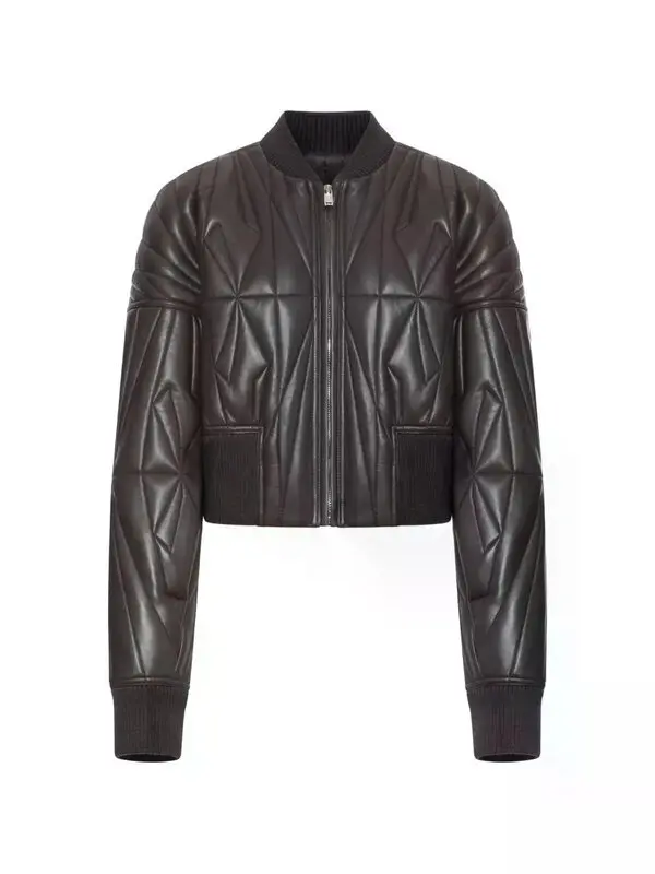 Moncler Geocamo Flight Leather Jacket - Brown