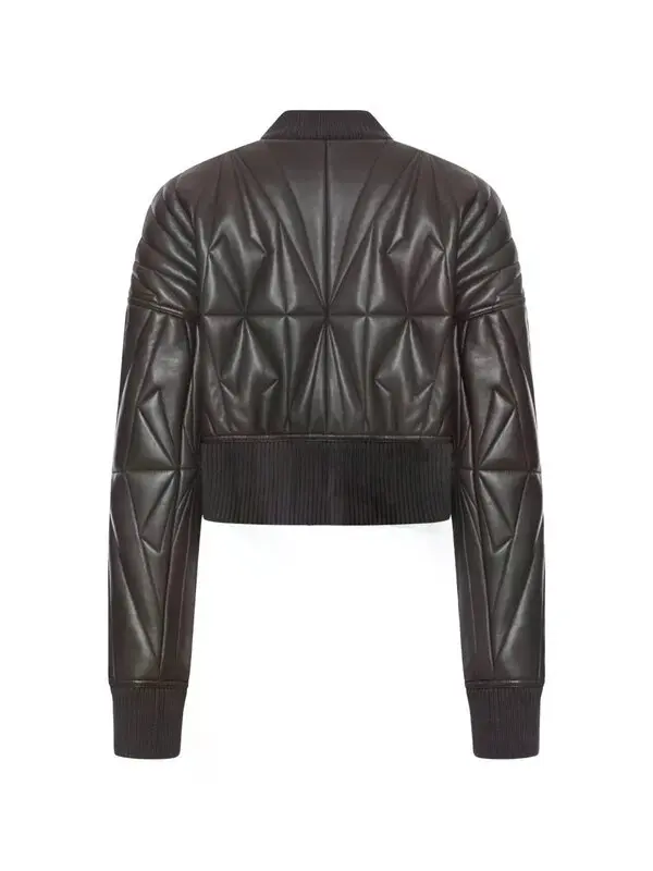 Moncler Geocamo Flight Leather Jacket - Brown
