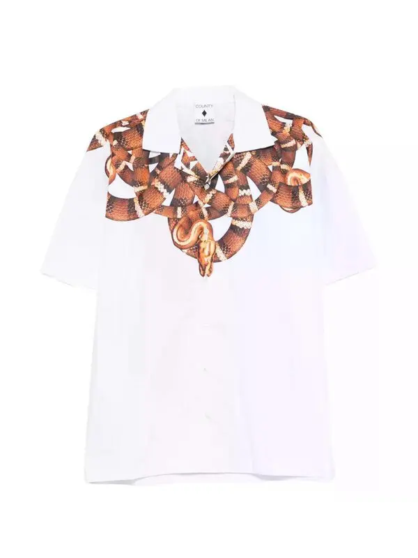 COUNTY OF MILAN Snake-print Shirt - White