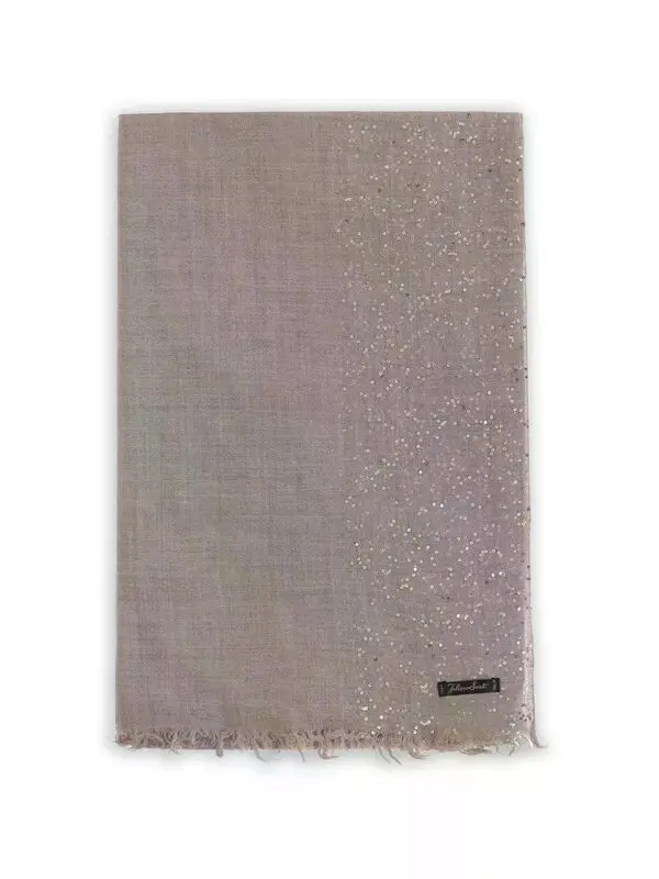 Faliero Sarti New Dalila Sequin-embellished Fringed Scarf - Brown