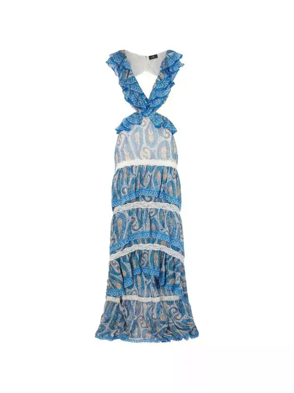 Etro Cut-out Ruffled Dress