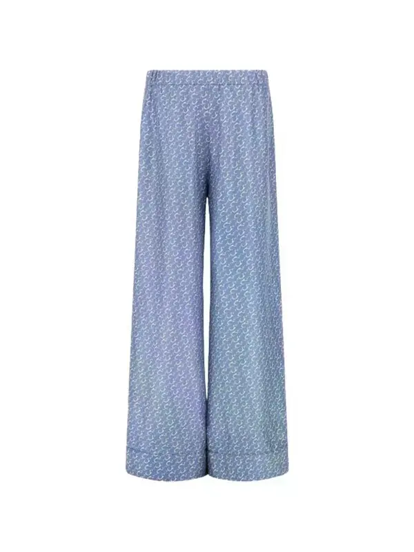 Herno Patterned Wide Leg Trousers - Blue