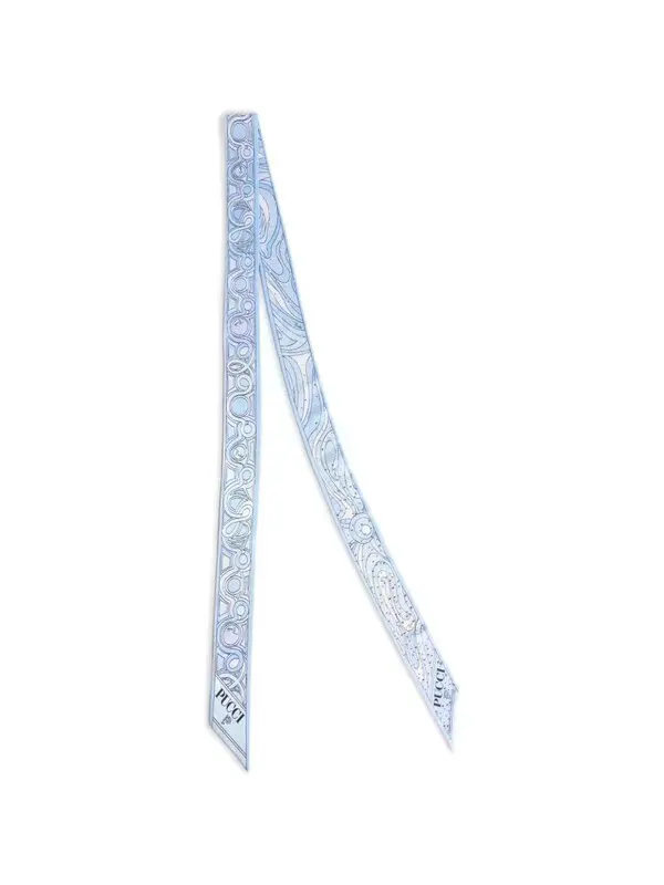 Emilio Pucci Printed Headband With Rhinestone Detailing - Blue
