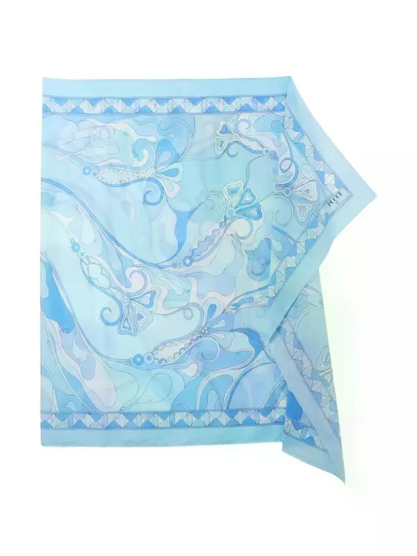 Emilio Pucci Orchid-print Sarong - Blue