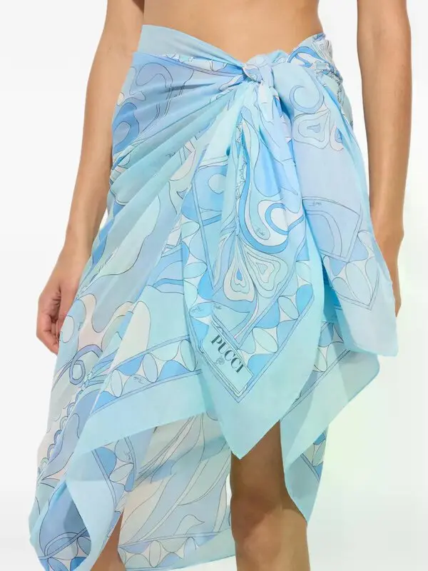 Emilio Pucci Orchid-print Sarong - Blue