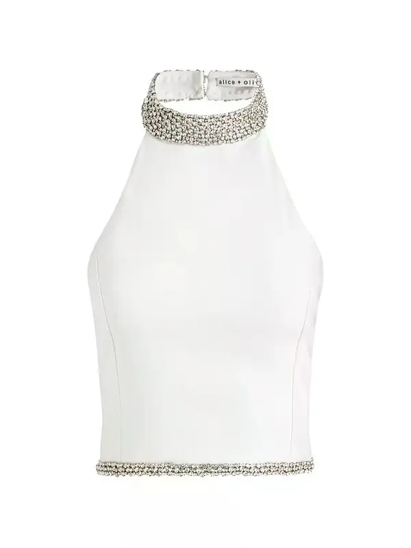 Alice + Olivia Embellished Halterneck Top