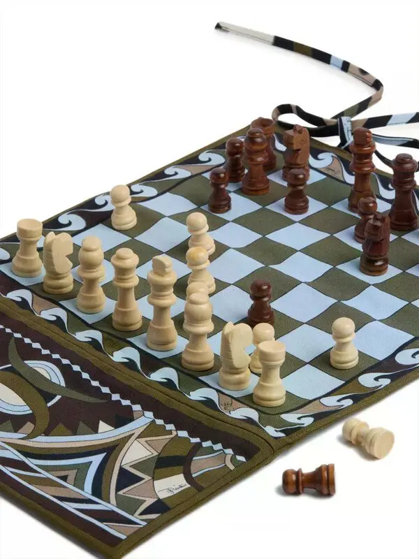 Emilio Pucci Vivara-print Travel Chess Set