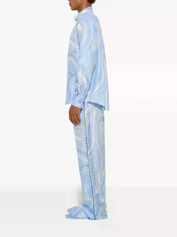 Emilio Pucci Marmo-print Oversized Silk Shirt