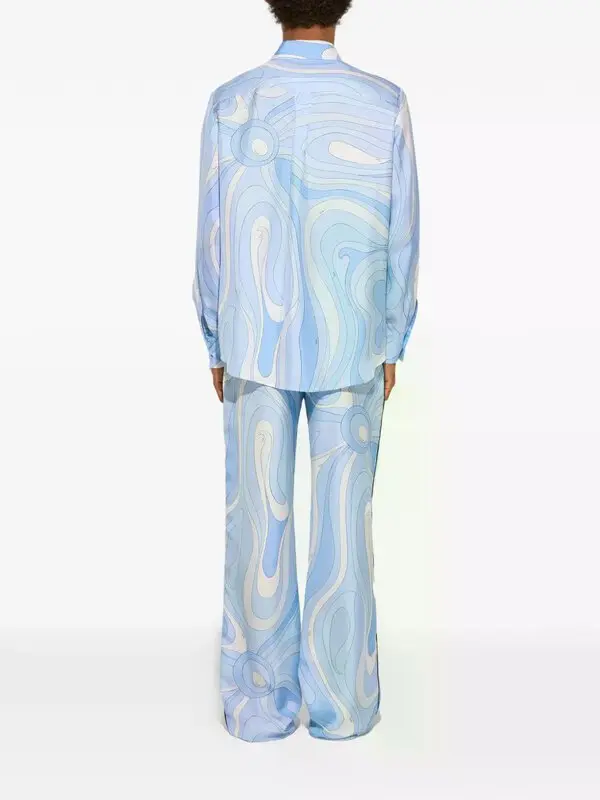 Emilio Pucci Marmo-print Oversized Silk Shirt