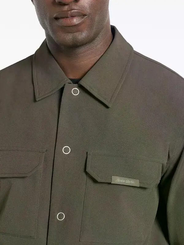 Manière De Voir Magnetic Pocket Cargo Jacket - Green
