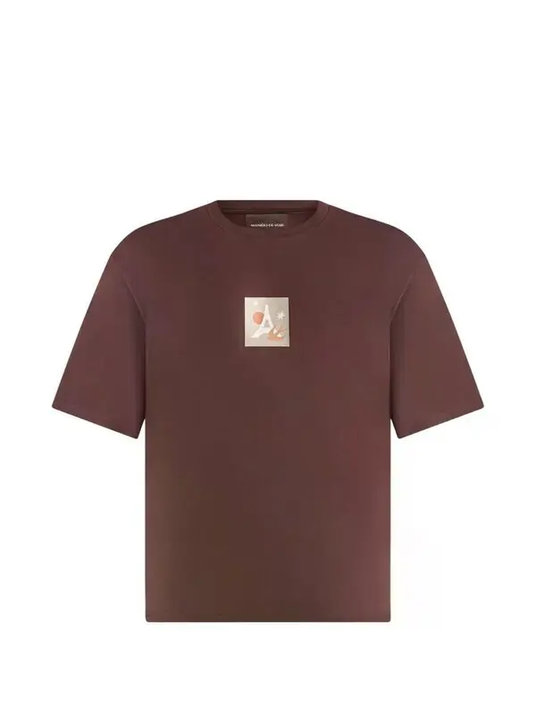 Manière De Voir Thibault Bird-detail Cotton T-shirt - Brown