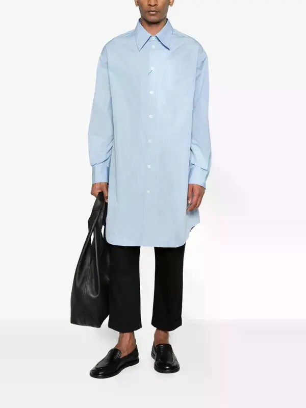 AMI Paris De Coeur" Logo-embossed Button-up Shirt - Blue