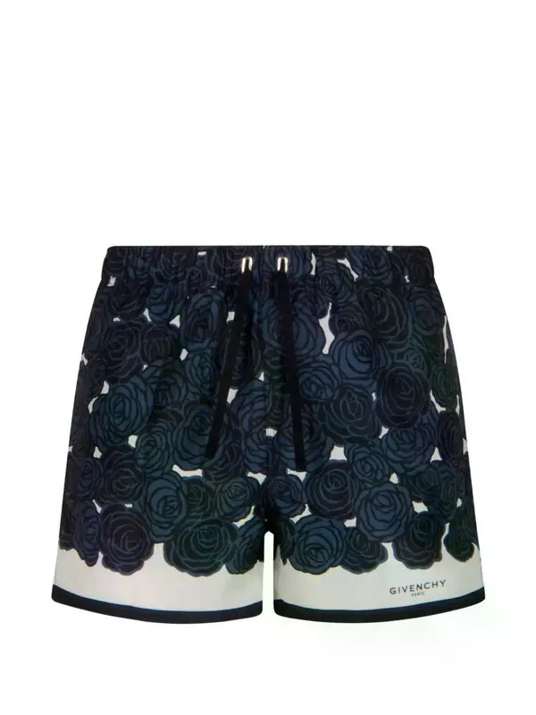 Givenchy Floral-print Swim Shorts - Blue
