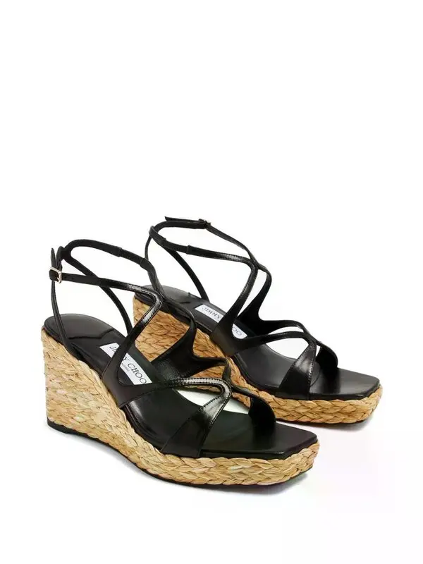 JIMMY CHOO Ayla 85 Wedge Sandals - Black