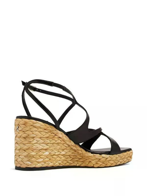 JIMMY CHOO Ayla 85 Wedge Sandals - Black