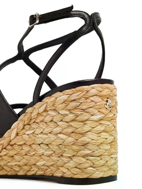 JIMMY CHOO Ayla 85 Wedge Sandals - Black