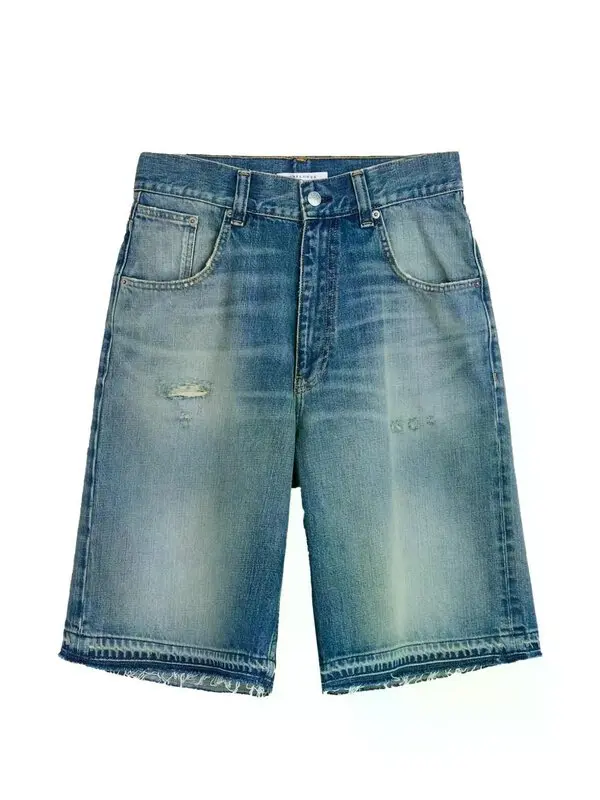 SUNFLOWER Distressed Frayed Hem Shorts - Blue