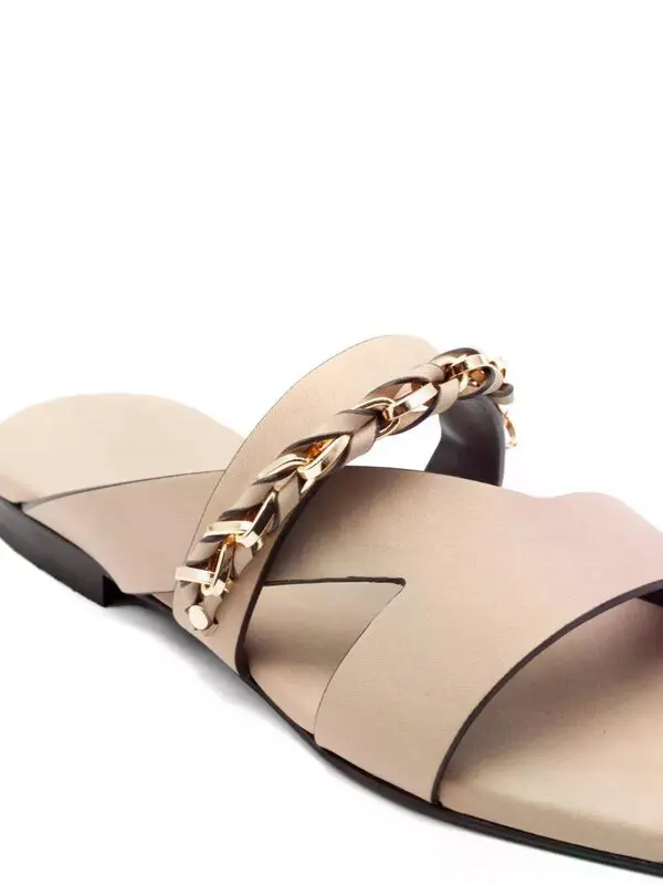 DONNARÌ Criss-cross Chain Leather Sandals