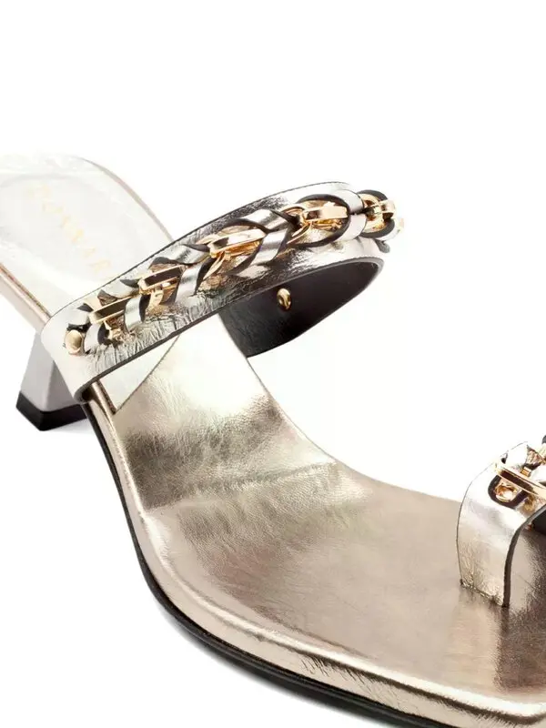DONNARÌ Laminated Chain Strap Sandals