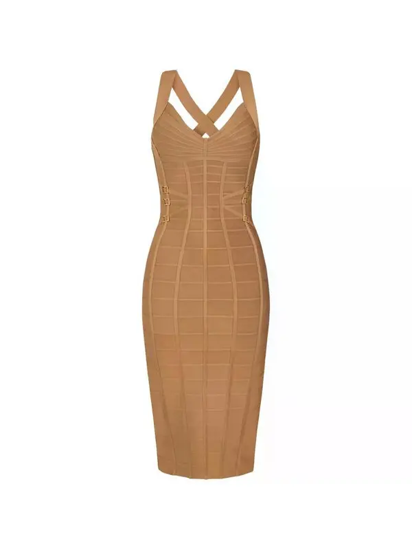 Elisabetta Franchi Knit 3d Geometric Pencil Dress - Neutrals