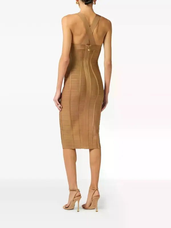 Elisabetta Franchi Knit 3d Geometric Pencil Dress
