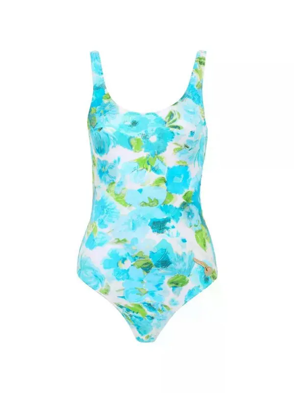 Chloé Floral Print One-piece Swimsuit - Blue