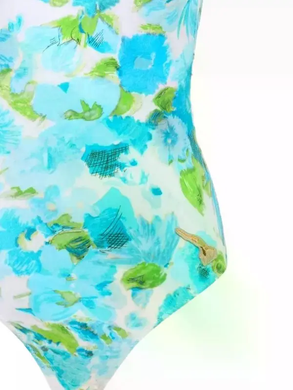 Chloé Floral Print One-piece Swimsuit - Blue