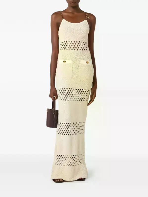 Elisabetta Franchi Bouclé Knit Dress With Cut-outs