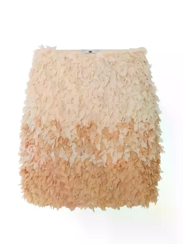 Elisabetta Franchi Floral Embroidered Mini Skirt - Neutrals